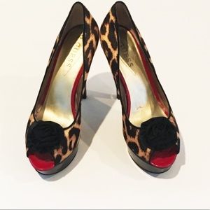 Guess | Shoes | Guess Leopard Print Platform Heels Size 8 | Poshmark